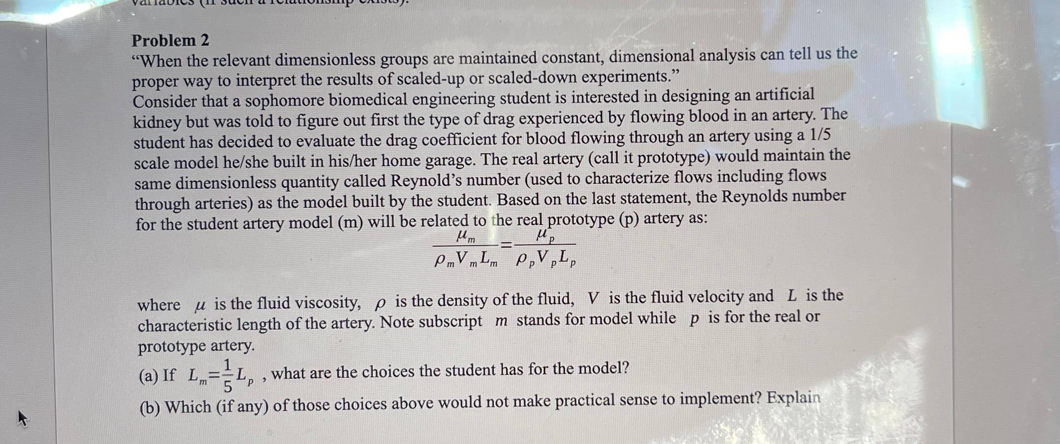 Solved Problem 2"When the relevant dimensionless groups are | Chegg.com