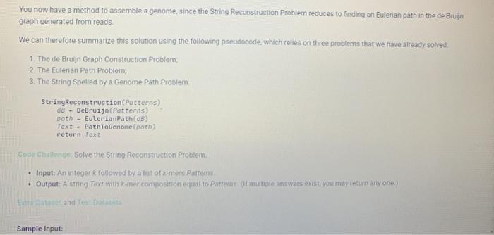 Solved StringReconstruction (Patterns) dB. DeBruijn | Chegg.com
