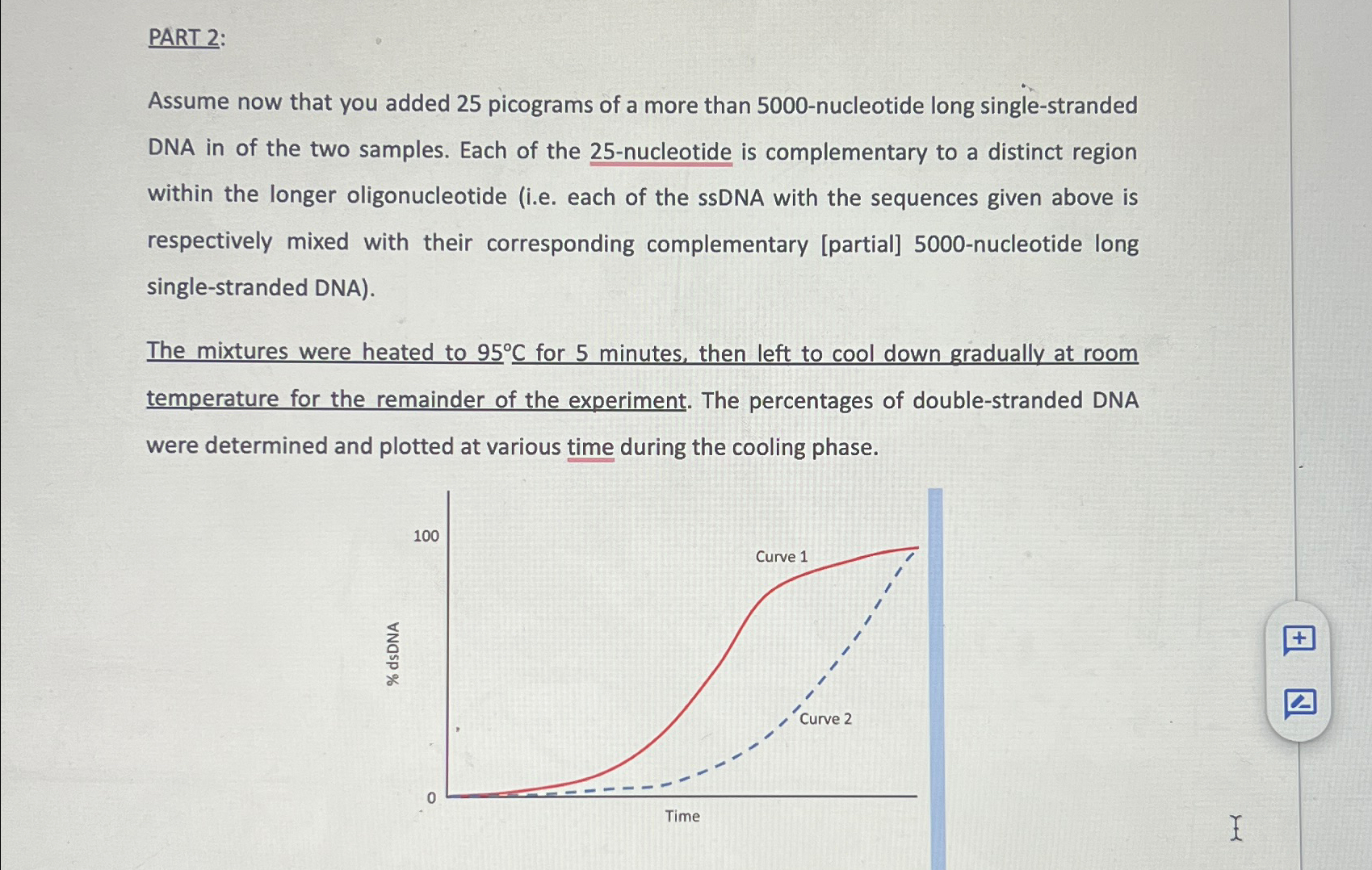 PART 2:Assume now that you added 25 ﻿picograms of a | Chegg.com