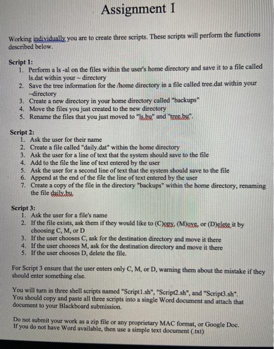 Solved Assignment 1 Working individually, you are to create | Chegg.com