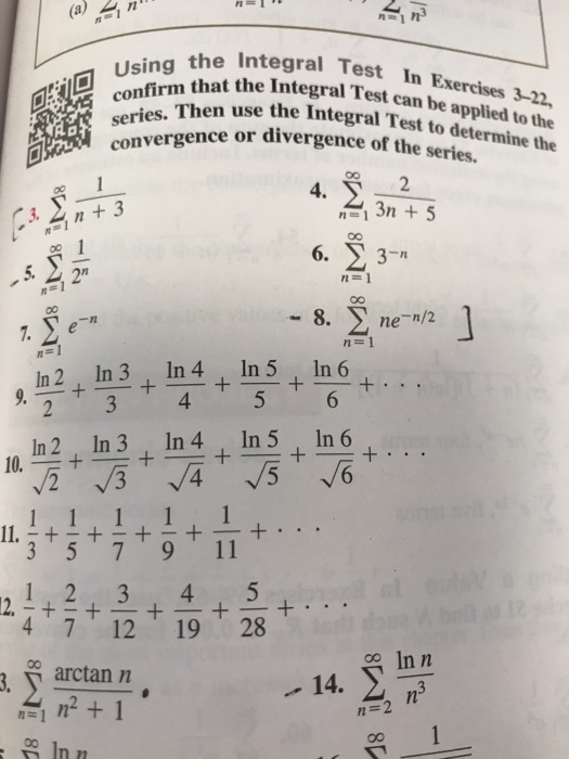 Solved Using the Integral confirm that the Integral Tes | Chegg.com