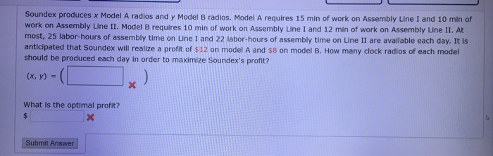 Solved Soundex produces x Model A radios and y Model B | Chegg.com