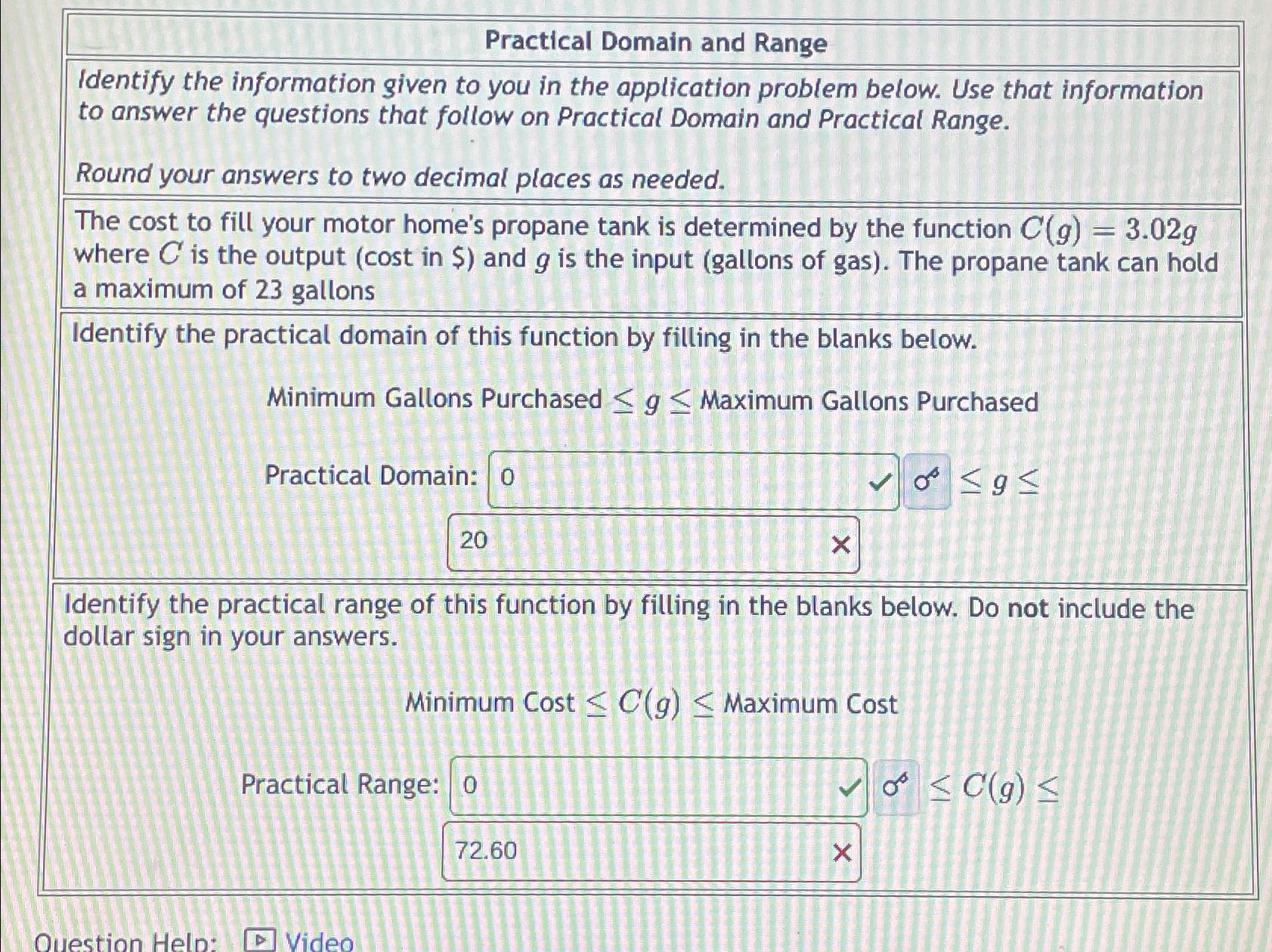 Solved Practical Domain and RangeIdentify the information | Chegg.com