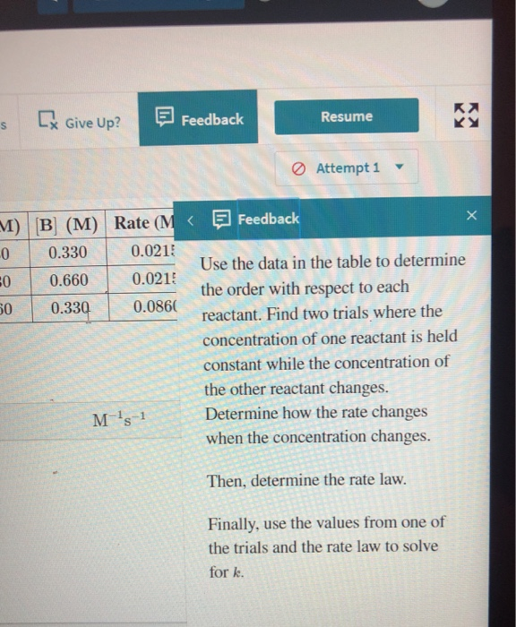 Solved using the data in table, determine the rate constant | Chegg.com