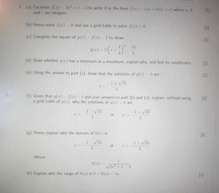 Solved 1 (a) Factorise (r) 2.r+r3 to write it in the form | Chegg.com