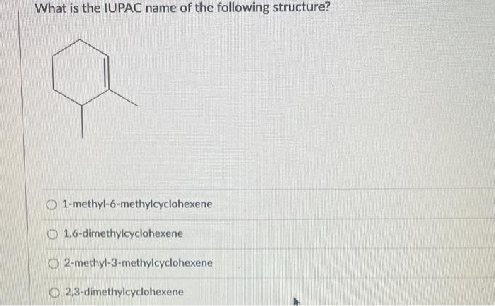 Solved Which of the following structures corresponds to | Chegg.com