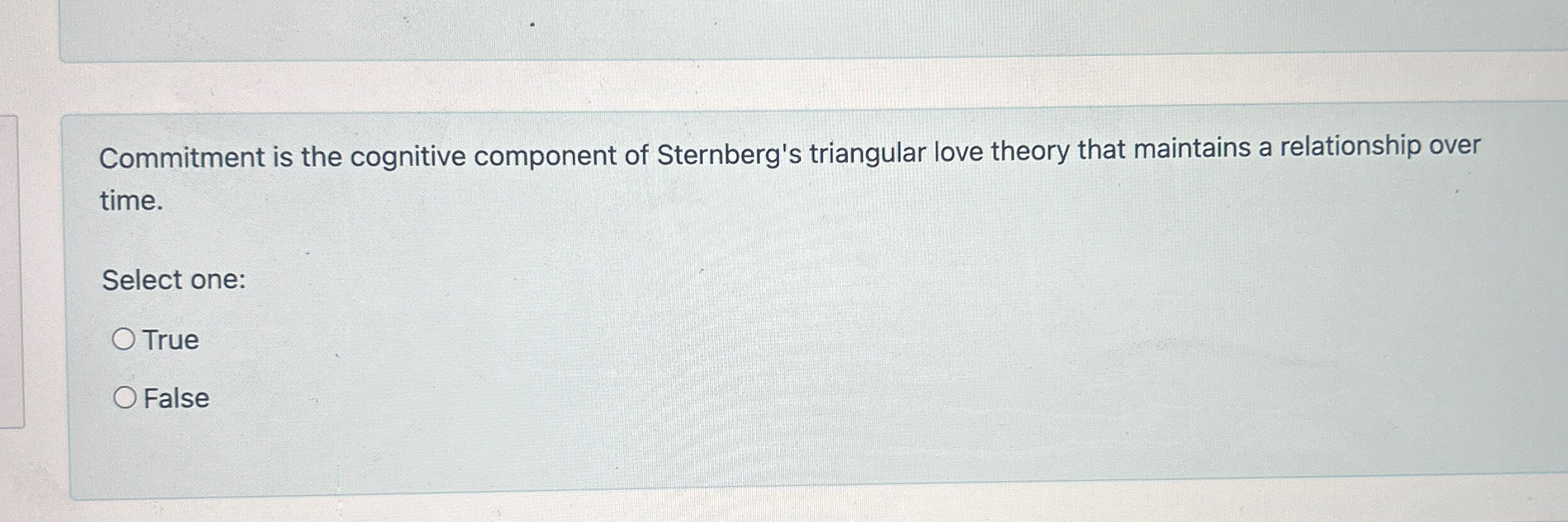 Solved Commitment is the cognitive component of Sternberg's | Chegg.com