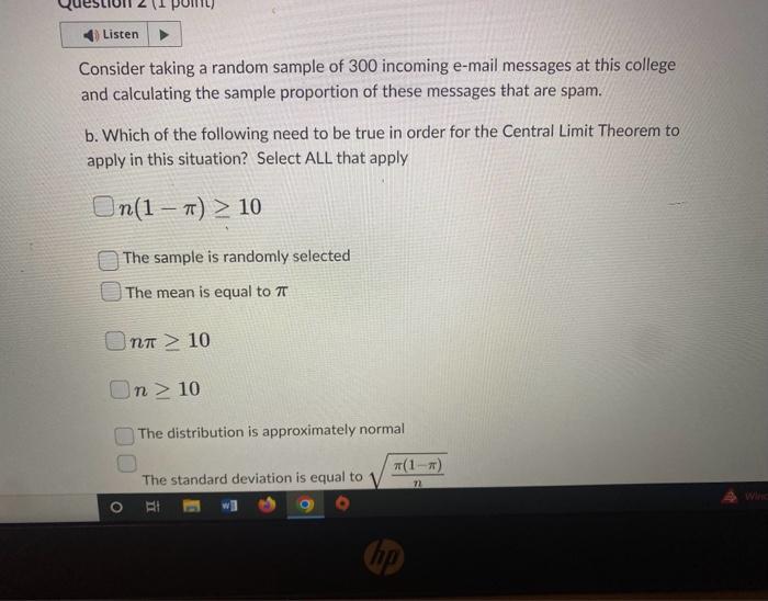 Solved Suppose that 60% of all the incoming e-mail messages | Chegg.com