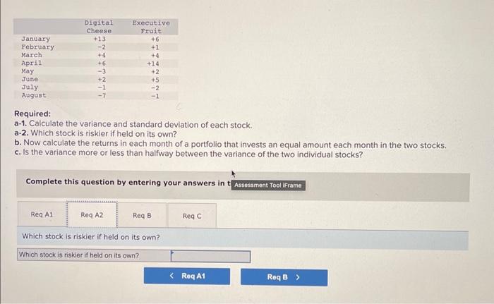 Solved Required: a-1. Calculate the variance and standard | Chegg.com