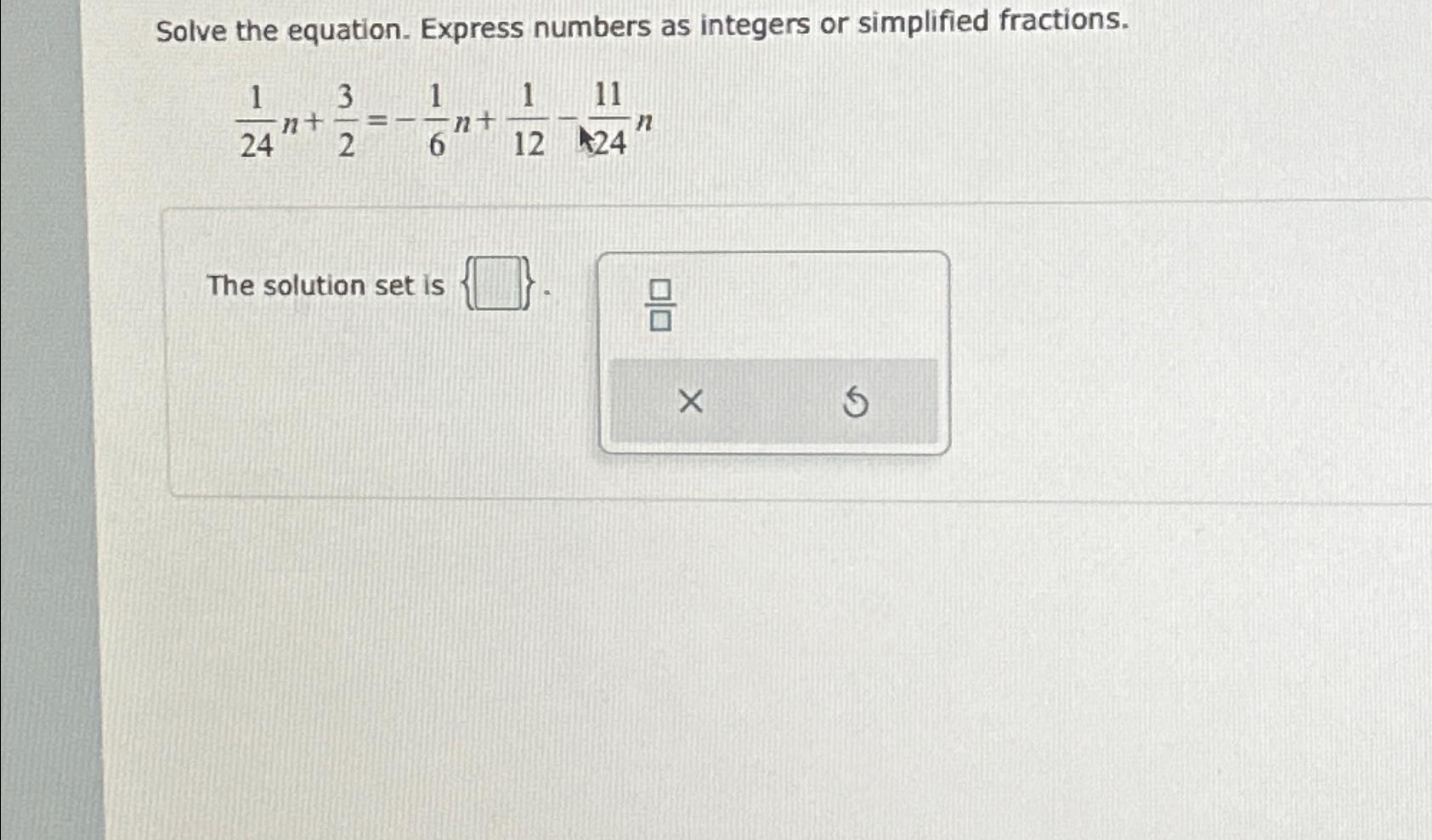 Solved Solve the equation. Express numbers as integers or | Chegg.com