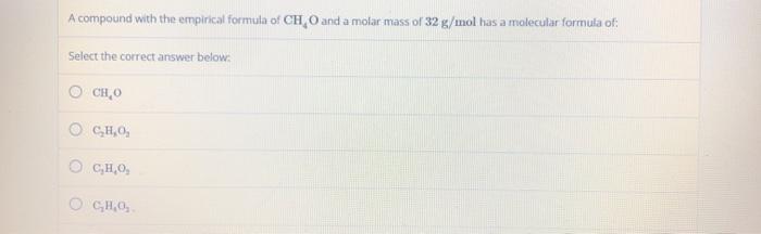 Solved A compound with the empirical formula of CHO and a | Chegg.com