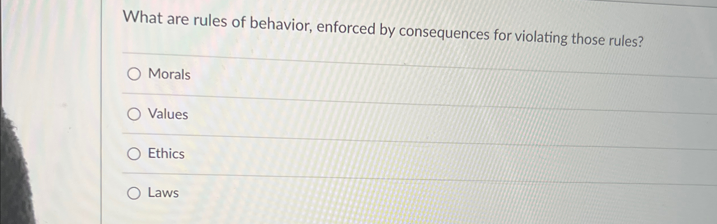 Solved What are rules of behavior, enforced by consequences | Chegg.com