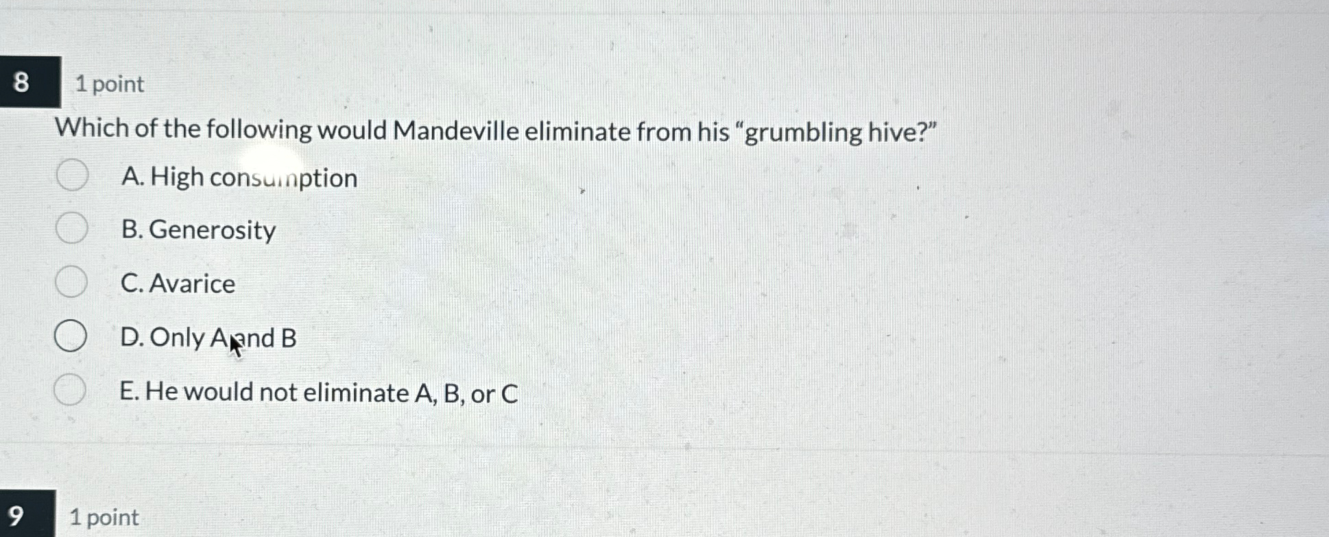 Solved 81 ﻿pointWhich of the following would Mandeville | Chegg.com