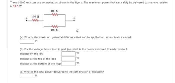 Solved Three 1000 resistors are connected as shown in the | Chegg.com