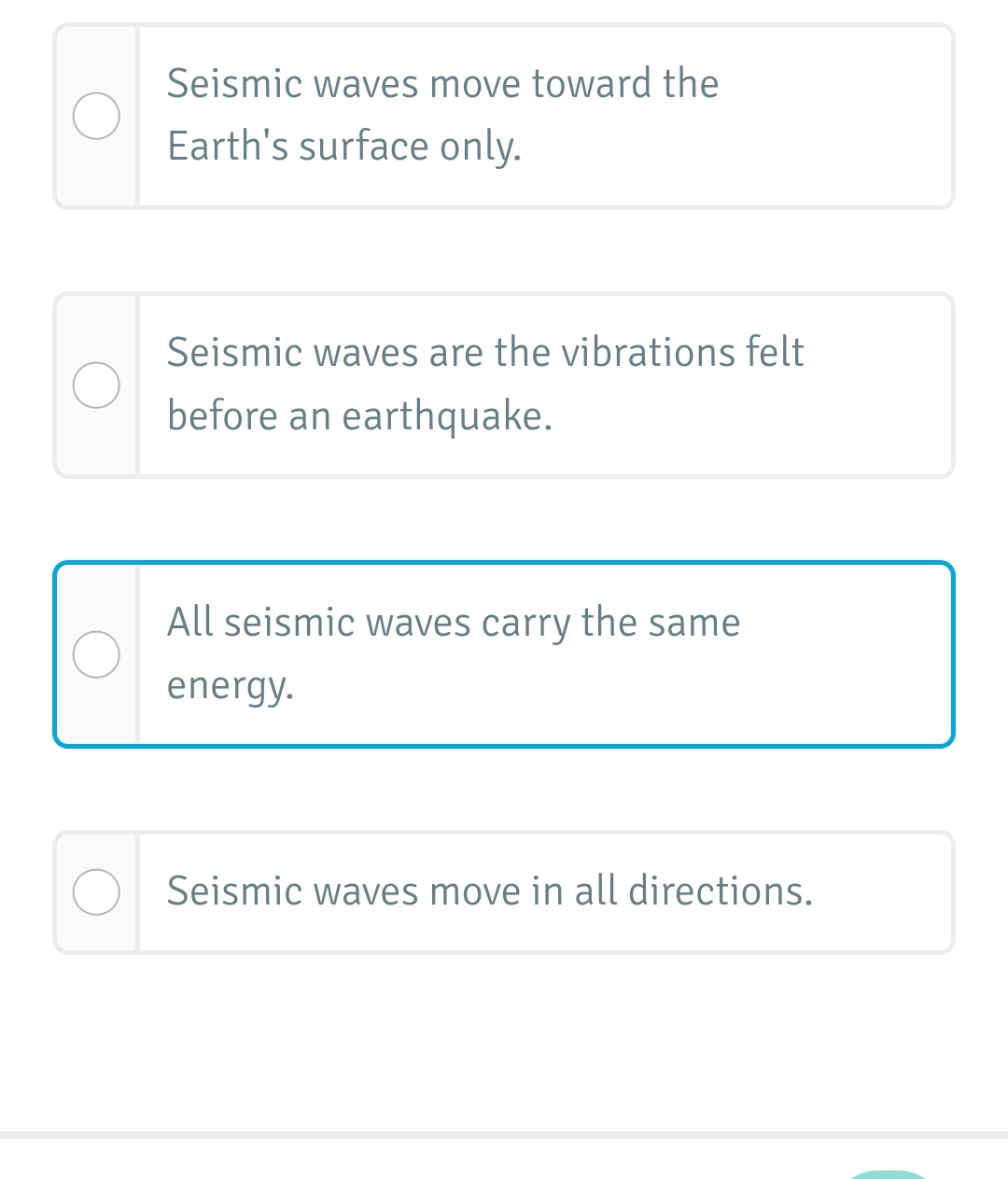 Solved Seismic waves move toward the Earth's surface | Chegg.com