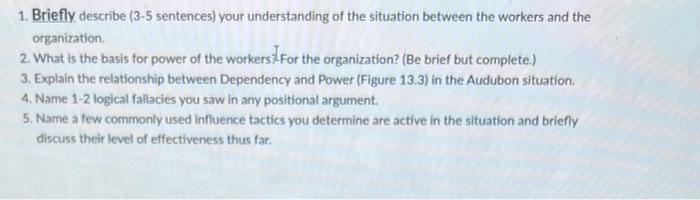 Solved 1. Briefly describe (3-5 sentences) your | Chegg.com