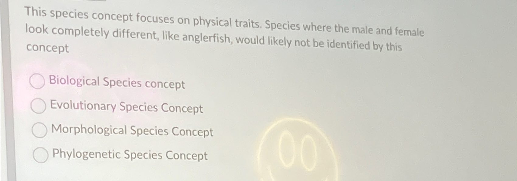 Solved This species concept focuses on physical traits. | Chegg.com