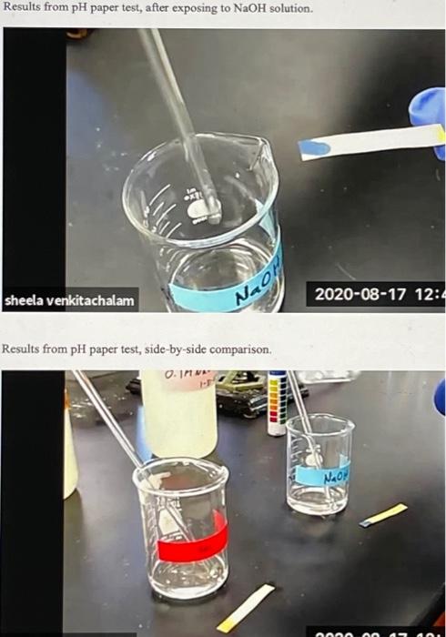Solved PART 3: ACIDS AND BASES (a) pH paper in HCl turns in | Chegg.com