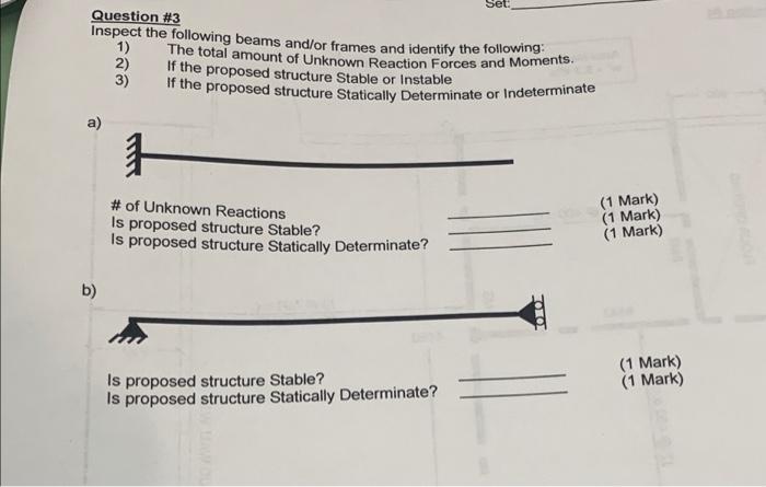 Solved Question \#3 Inspect the following beams and/or | Chegg.com