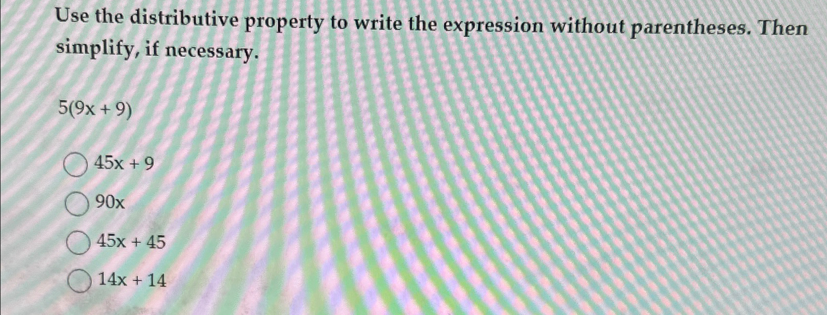 Solved Use the distributive property to write the expression | Chegg.com