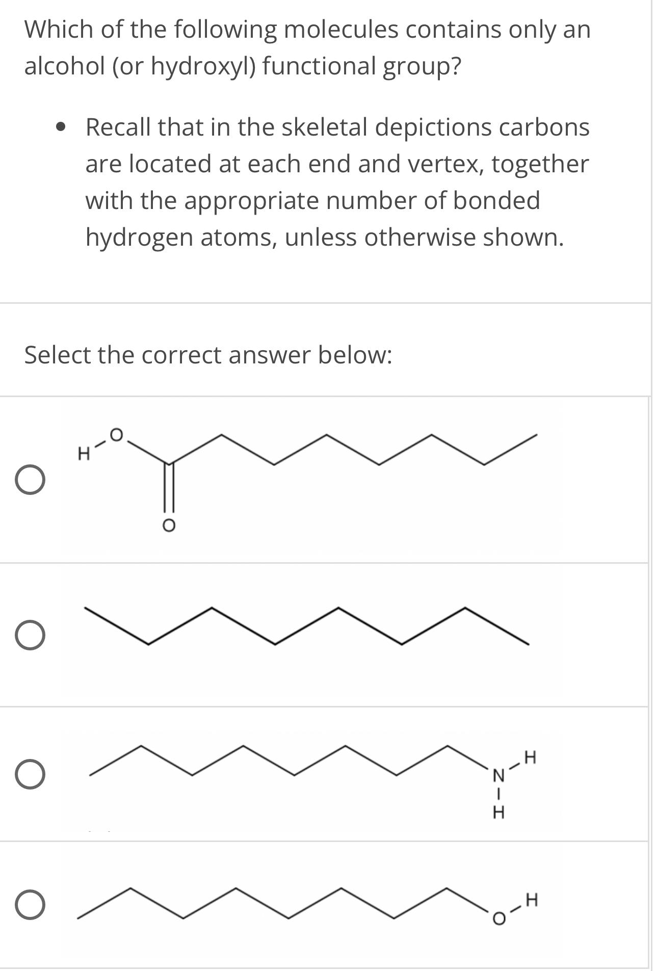 Solved Which of the following molecules contains only an | Chegg.com