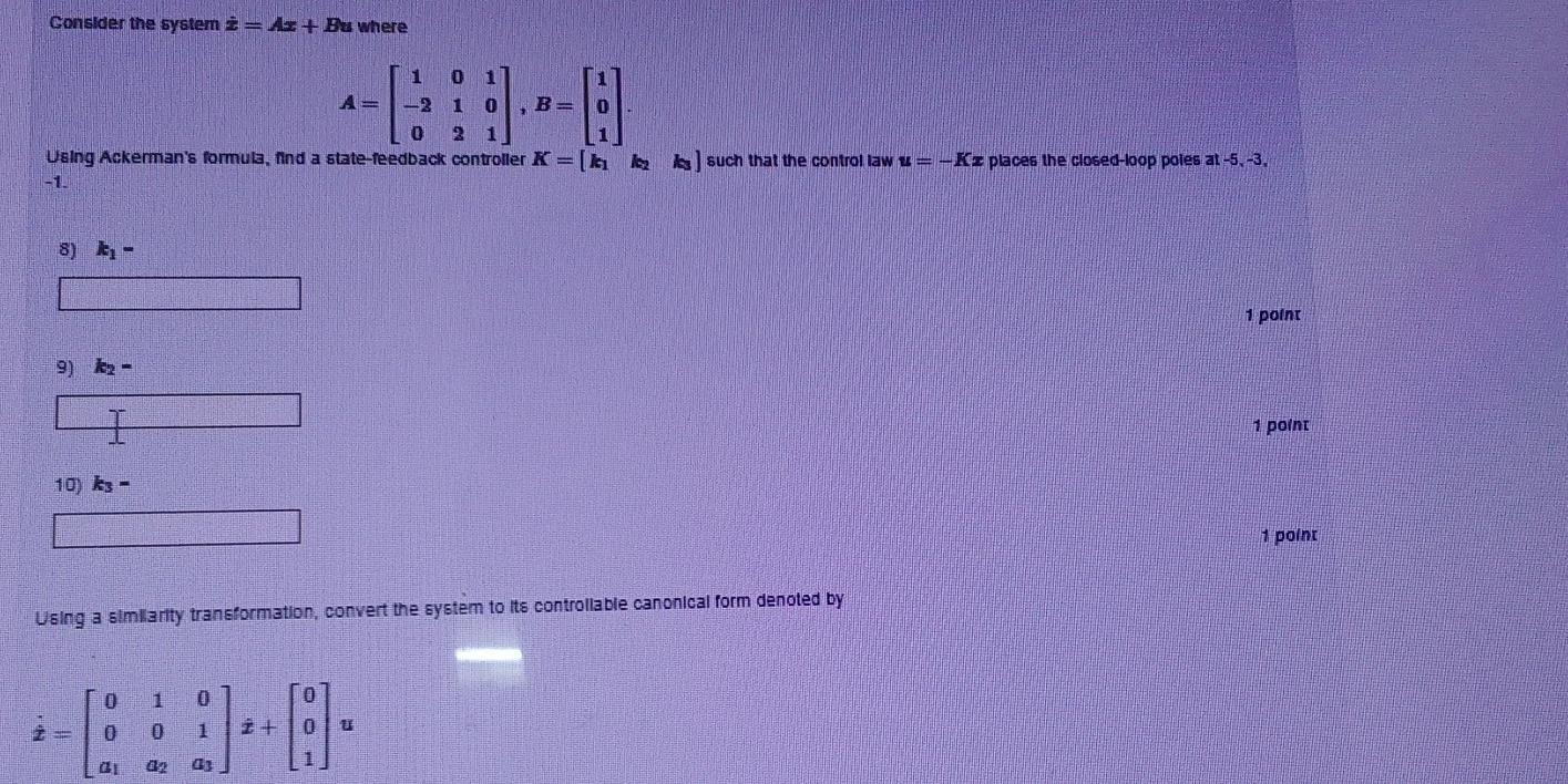 Solved enter the following entry of matrix , 11. a1 = ? 12 | Chegg.com