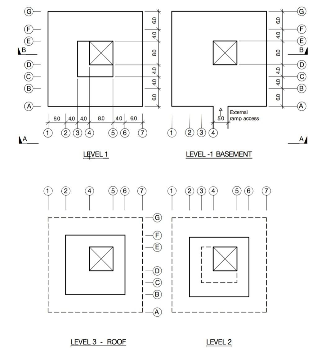 A LEVEL1 LEVEL -1 BASEMENT (G) (F) (E) (D) (C) (B) | Chegg.com