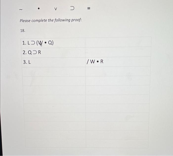 V D Please complete the following proof: 18. 1. LD | Chegg.com