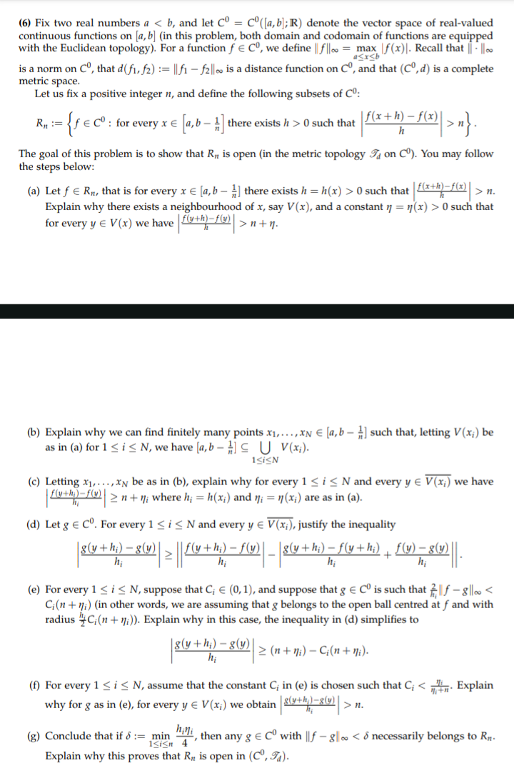 Solved (6) ﻿Fix two real numbers | Chegg.com