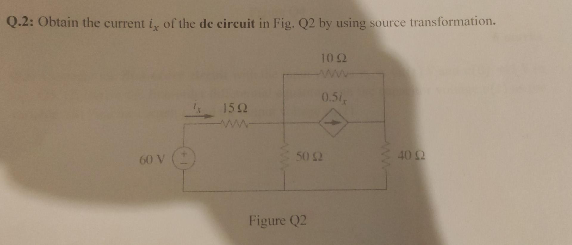 2.2: Obtain the current ix of the de circuit in Fig. | Chegg.com