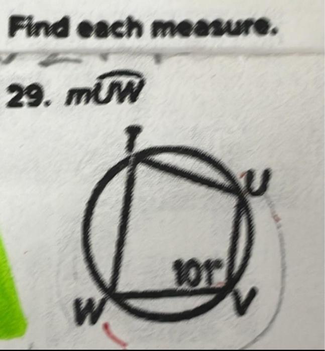 Solved Find each measure. 29. mUW W 101 | Chegg.com