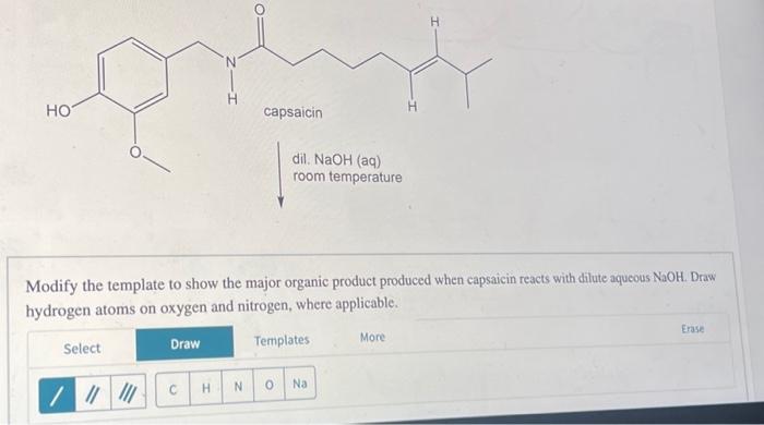 Solved Modify the template to show the major organic product | Chegg.com