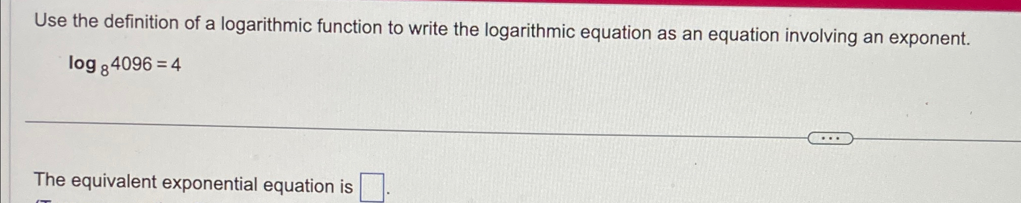Solved Use the definition of a logarithmic function to write | Chegg.com