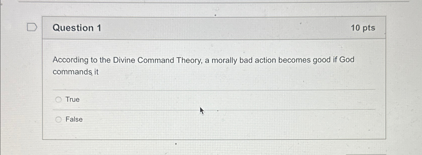 Solved Question 110ptsAccording to the Divine Command | Chegg.com