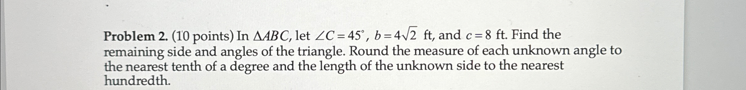 Solved Problem 2. (10 ﻿points) ﻿In ????ABC, ﻿let | Chegg.com