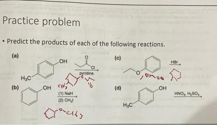 Solved Practice problem - Predict the products of each of | Chegg.com