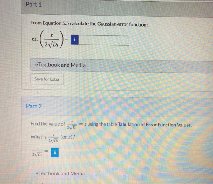 Solved Part 1 pa From Equation 5.5 calculate the Gaussian | Chegg.com