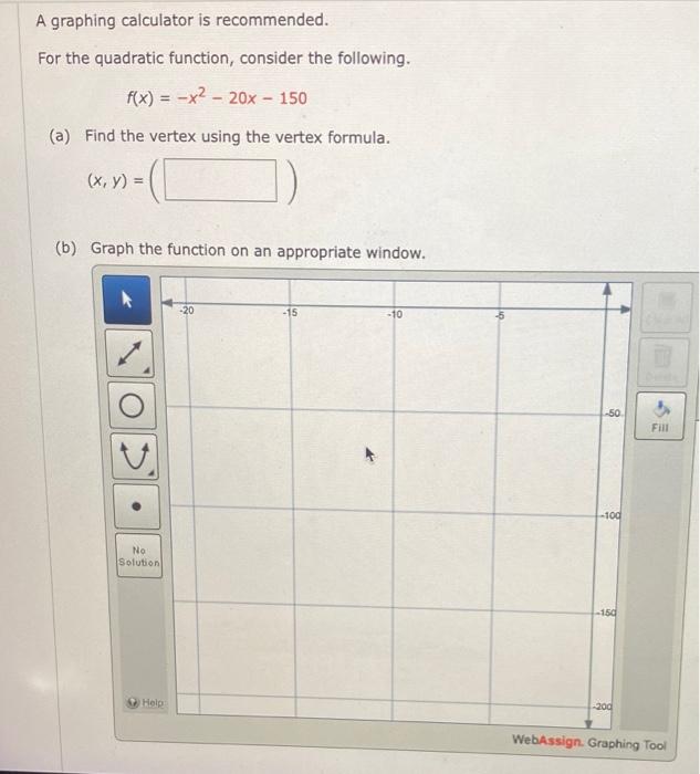 Solved A graphing calculator is recommended. For the | Chegg.com