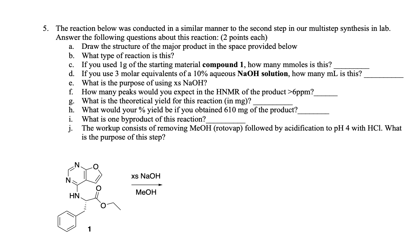 Solved The reaction below was conducted in ﻿a similar manner | Chegg.com