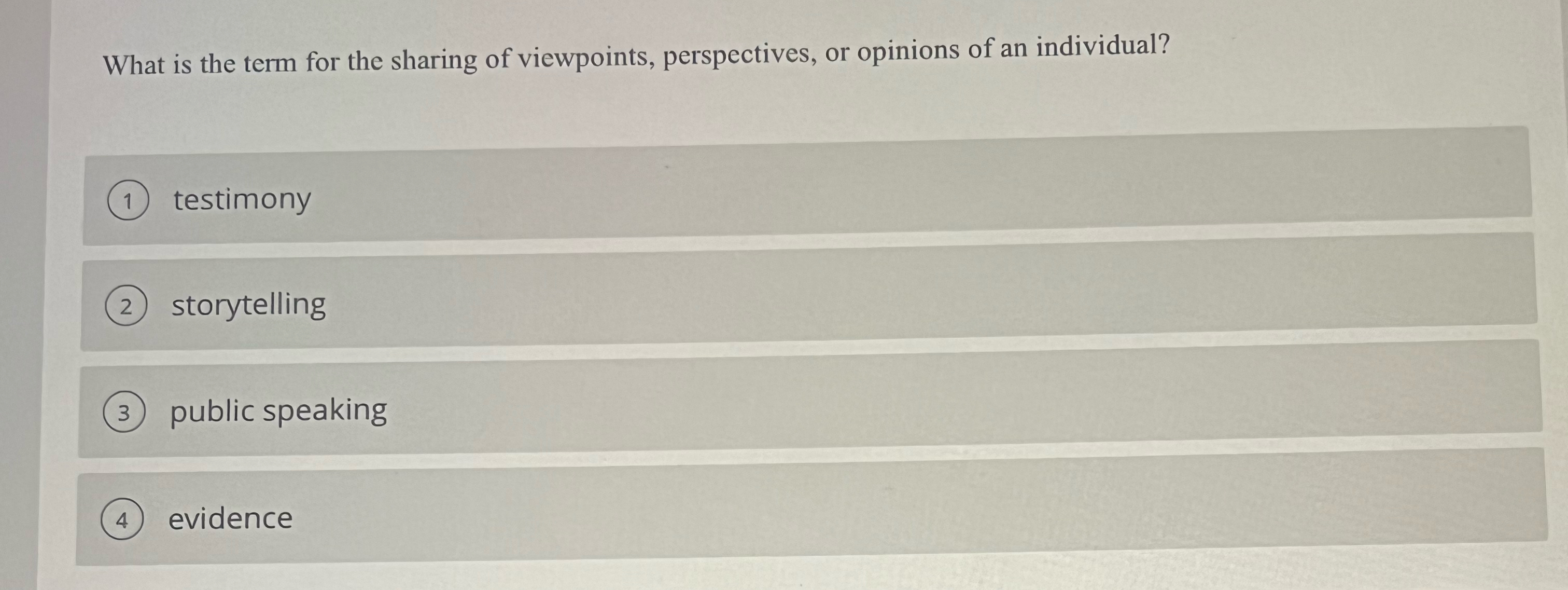 Solved What is the term for the sharing of viewpoints, | Chegg.com
