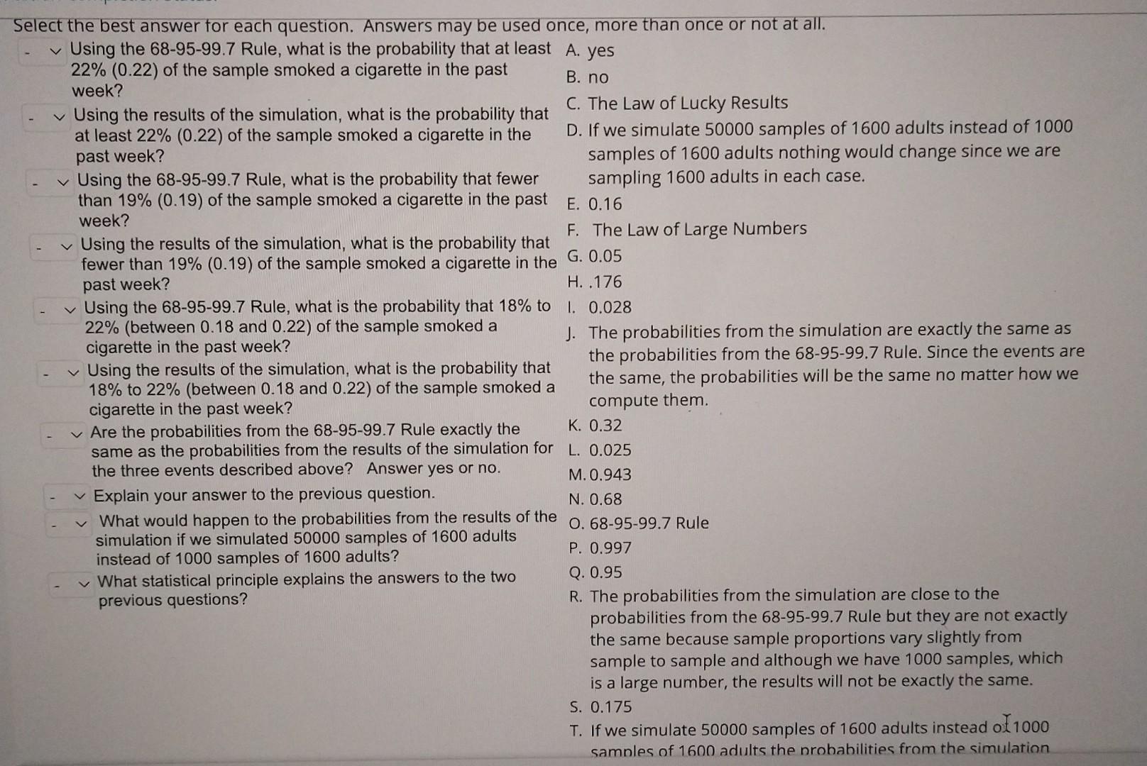 Select the best answer tor each question. Answers may | Chegg.com