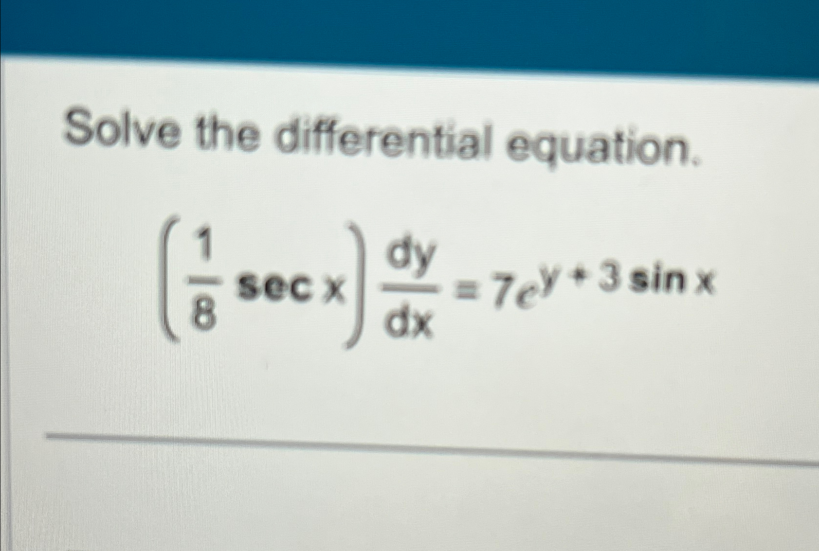 Solved Solve the differential | Chegg.com