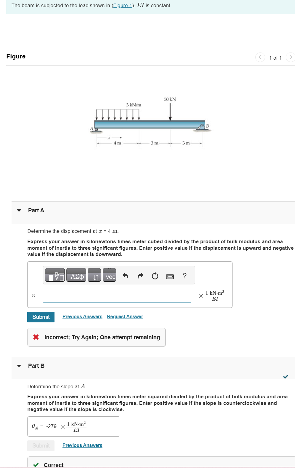 Solved Part A Determine the displacement at \( | Chegg.com