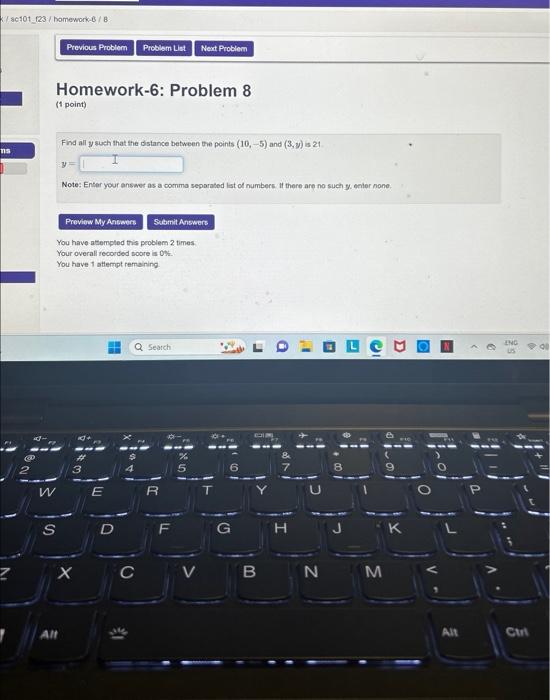 Solved Homework-6: Problem 8 (1 point) Find all y such that | Chegg.com