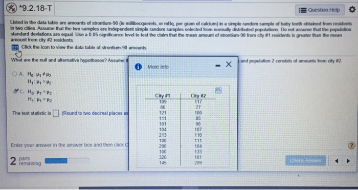 Solved *9.2.18-T Question Help Listed in the datatable are | Chegg.com