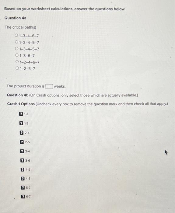 Solved Based on your worksheet calculations, answer the | Chegg.com