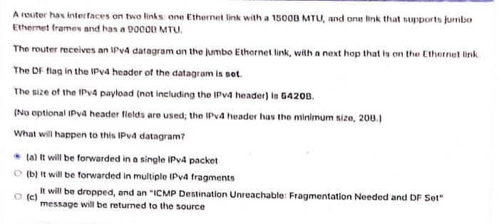 Solved A touter hak interfaces on two links: onn Ethernet | Chegg.com