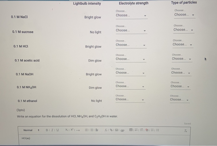Solved Table 1. Solubility observations Water KMnO4 | Chegg.com