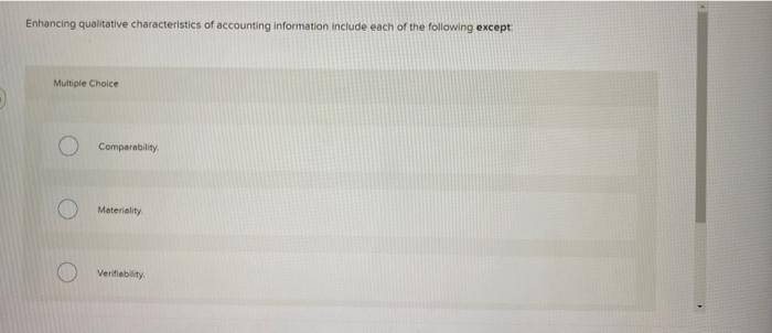 Enhancing qualitative characteristics of accounting | Chegg.com