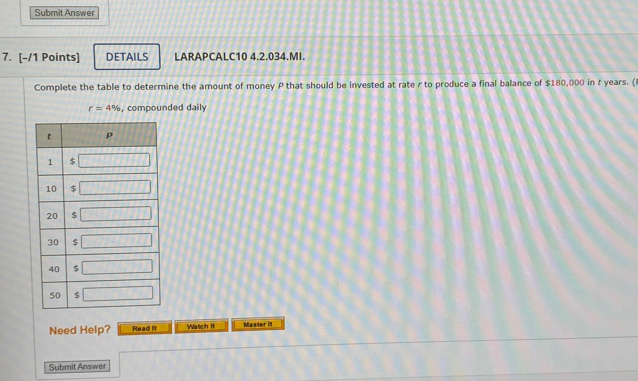 Solved [-/1 ﻿Points]LARAPCALC10 4.2.034.MI.Complete the | Chegg.com